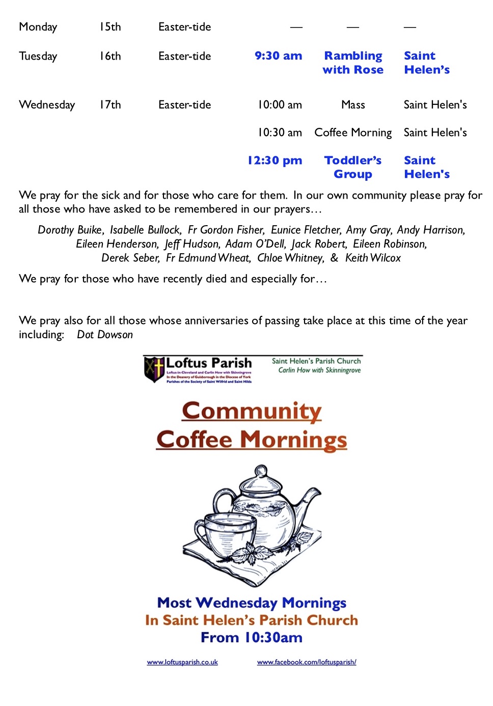 Newsletter – Low Sunday 2024 – Loftus Parish