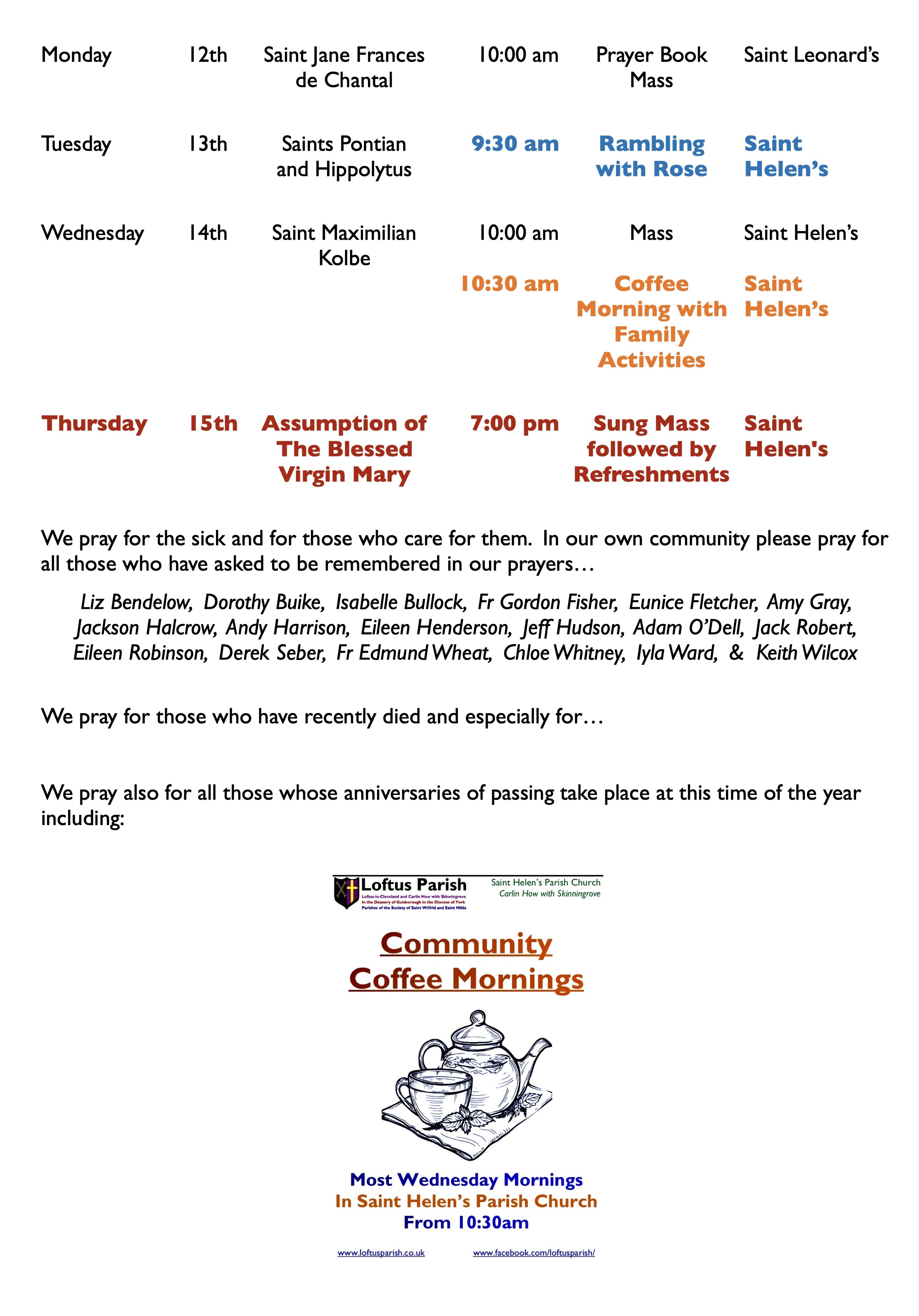 Newsletter – Trinity X 2024 – Loftus Parish