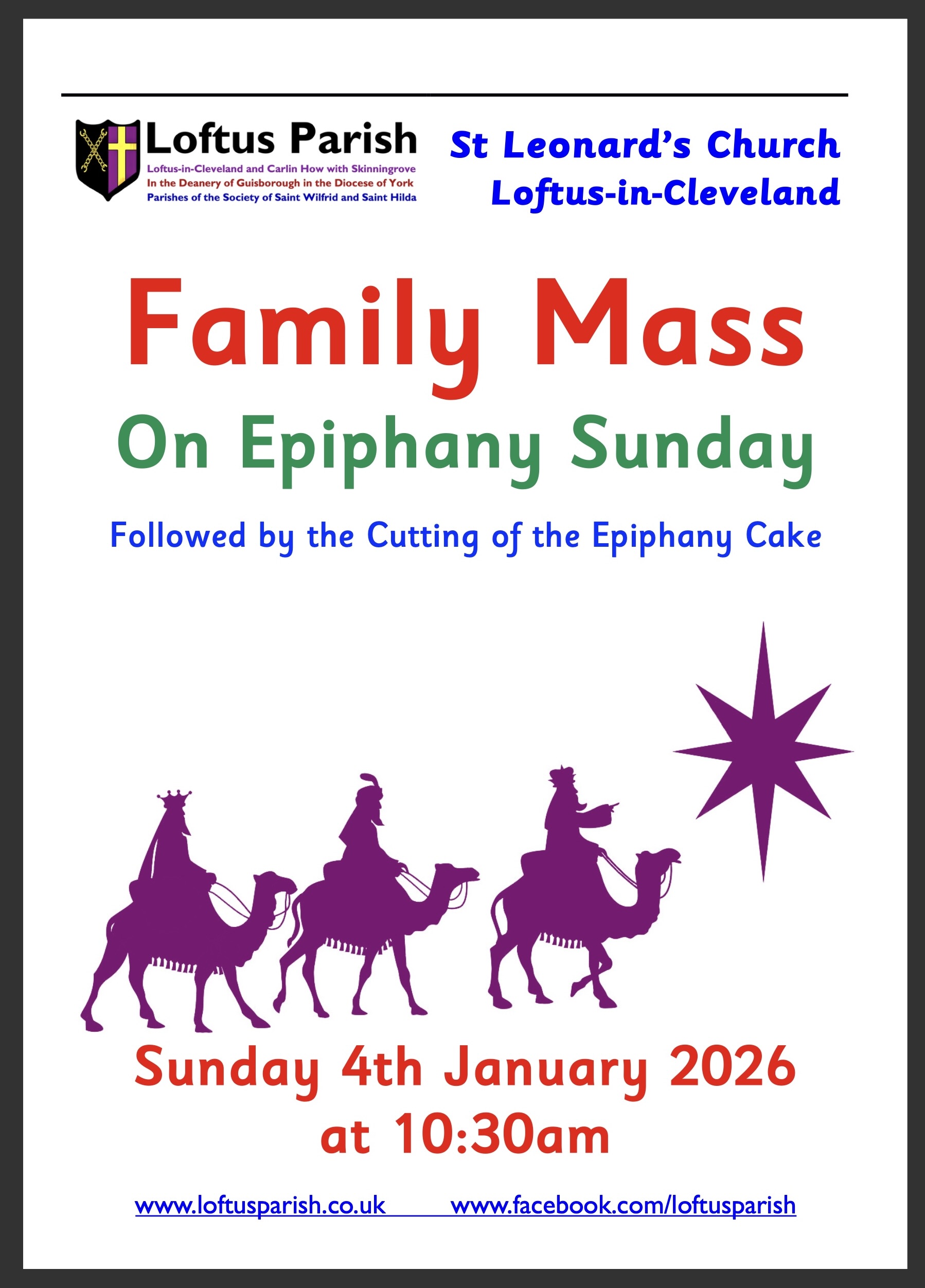 Special Epiphany Sunday Family Mass 4th January 2026 – Loftus Parish